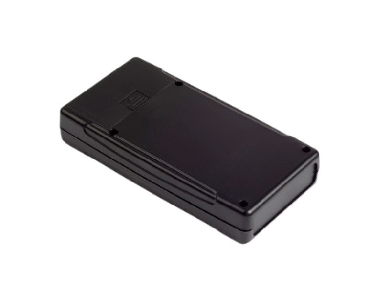 Handheld plastic enclosure with removable panel for electronic devices ...