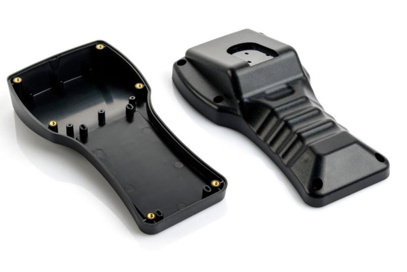 Handheld plastic enclosure with manual grip for electronic devices PH092